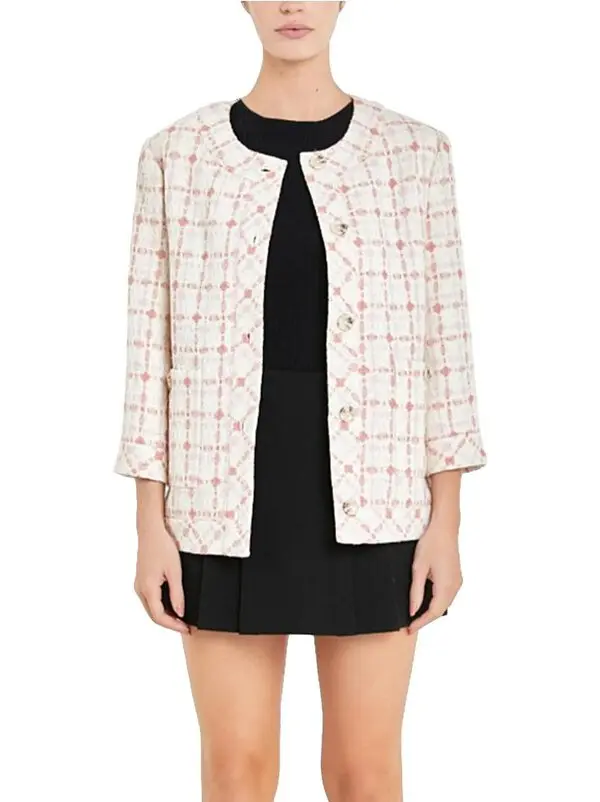 English Factory Tweed Boxy Jacket - Multi
