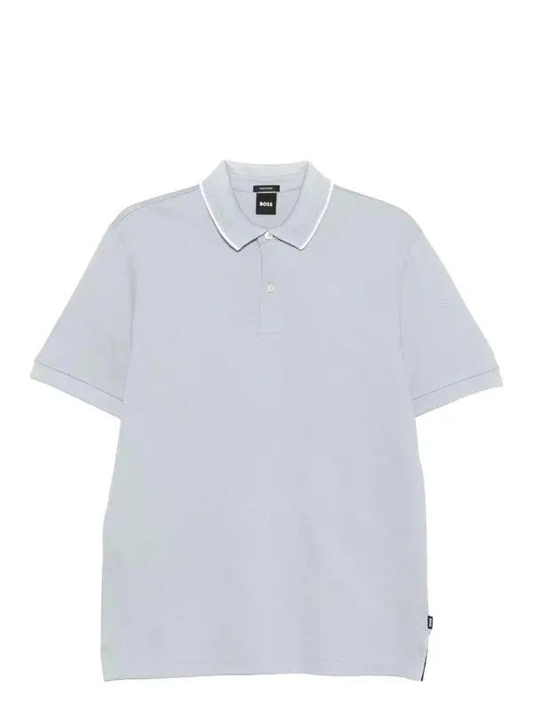 BOSS Textured Polo Shirt - Blue