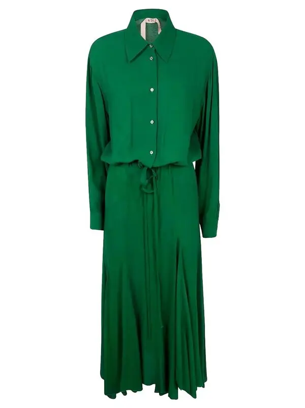 N°21 Belted Shirtdress - Green