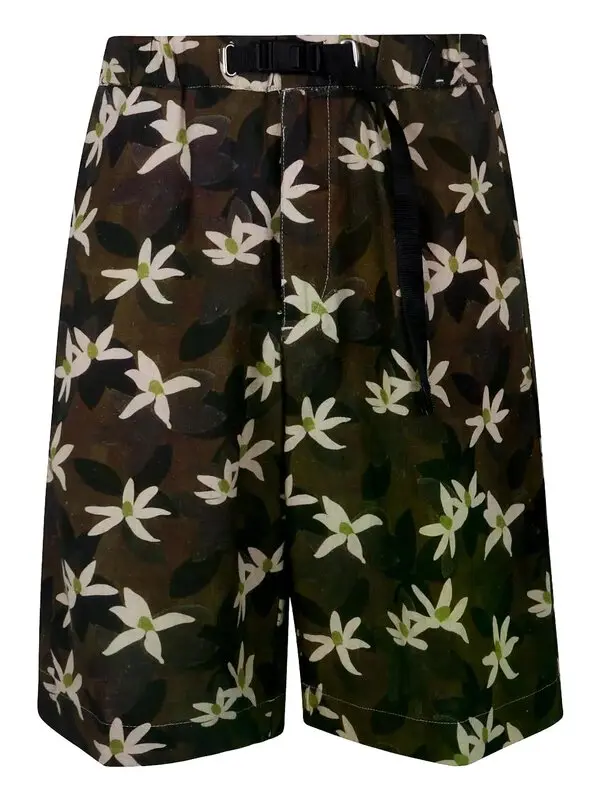 WHITE SAND Printed Shorts - Green