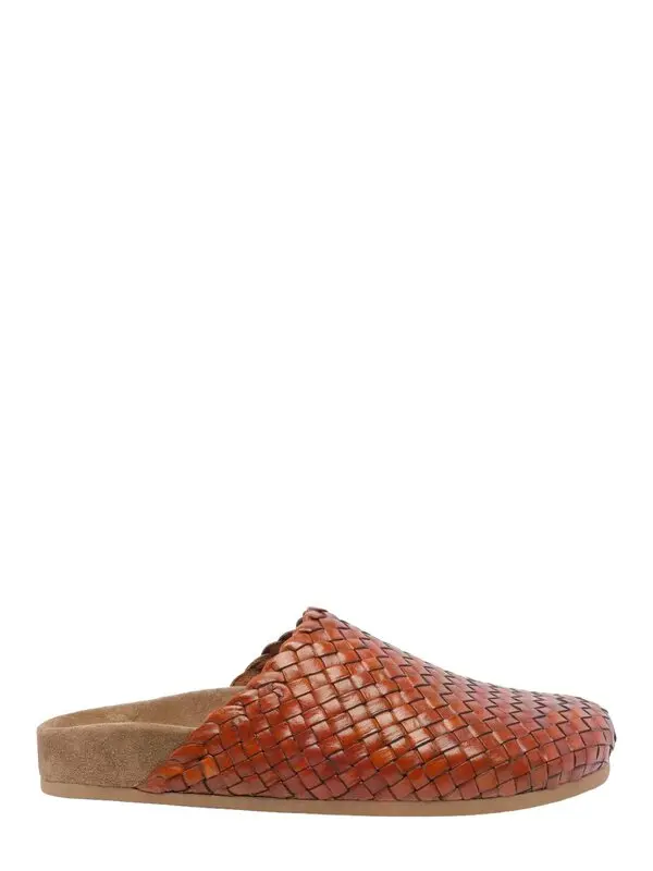 Dragon Diffusion Leather Mules - Brown