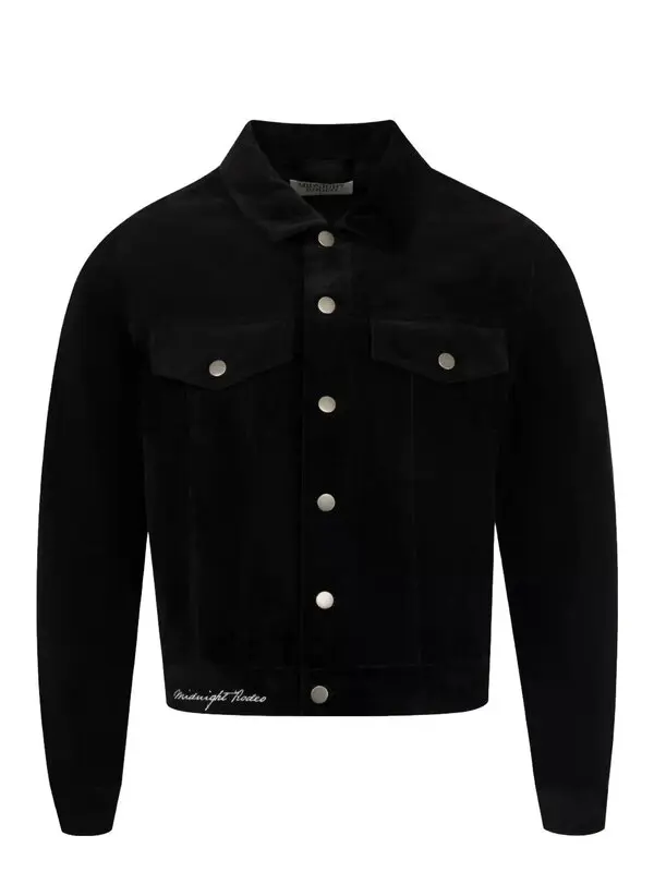 MIDNIGHT RODEO Velour Shirt Jacket - Black
