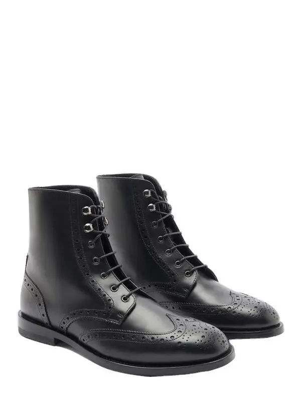 SCAROSSO Stefania Lace-up Boots - Black - Calf