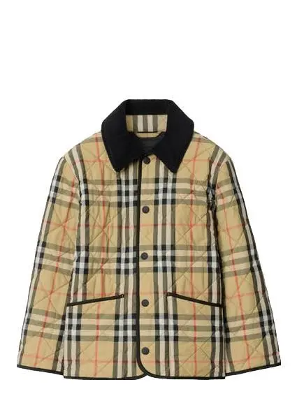 Burberry Check Quilted Nylon Barn Jacket - Sand