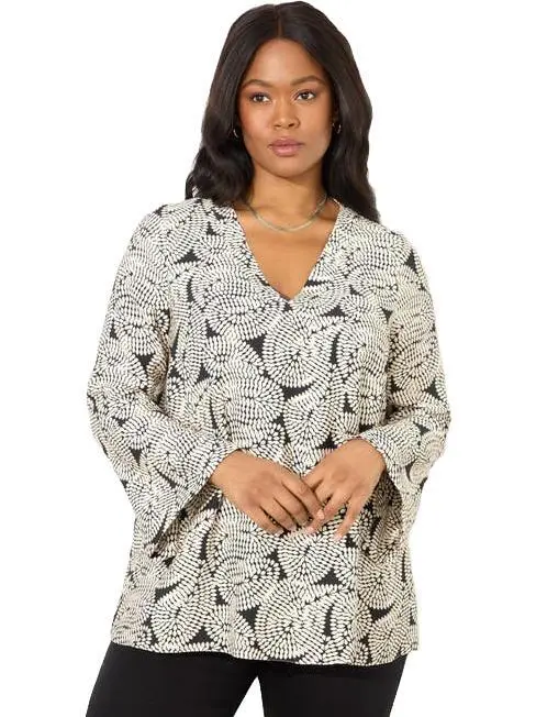 LIVE UNLIMITED Paisley Split Sleeve Blouse - Paisley Print