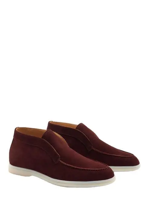 SCAROSSO Leonarda Ankle Boots - Burgundy - Suede