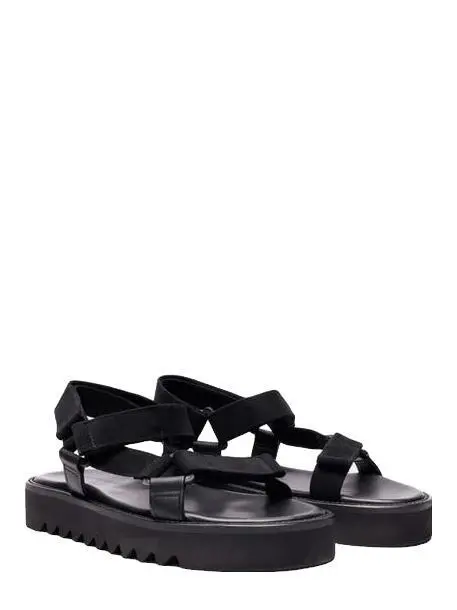 SCAROSSO Wooster V Sandals - Black - Calf
