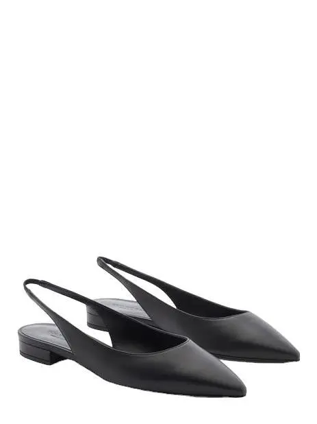 SCAROSSO Viviana Slingback Ballerinas - Black - Calf