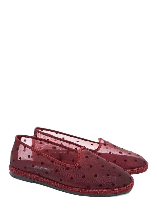 SCAROSSO Valentina Loafers - Burgundy - Mesh