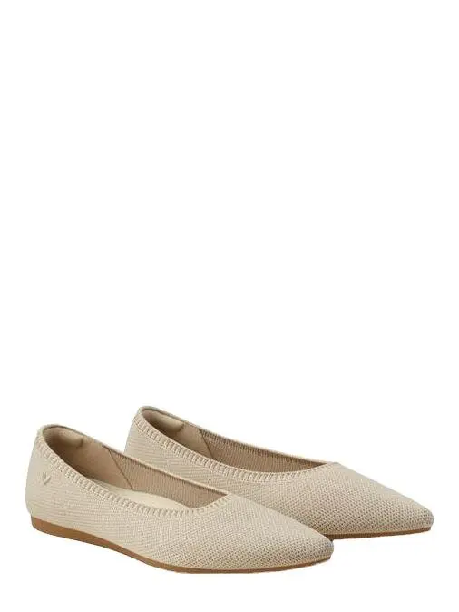 Vivaia Pointed-toe Ballet Flats - Almond