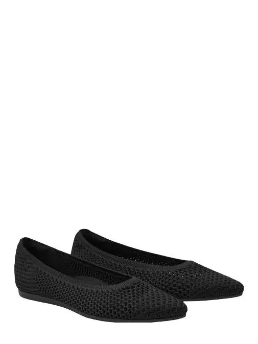 Vivaia Pointed-toe Ballet Flats - Black Mesh