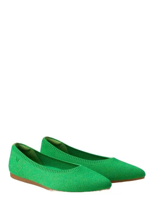 Vivaia Pointed-toe Ballet Flats - Green Grass