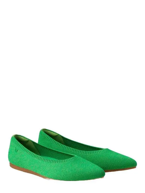 Vivaia Pointed-toe Ballet Flats - Green Grass