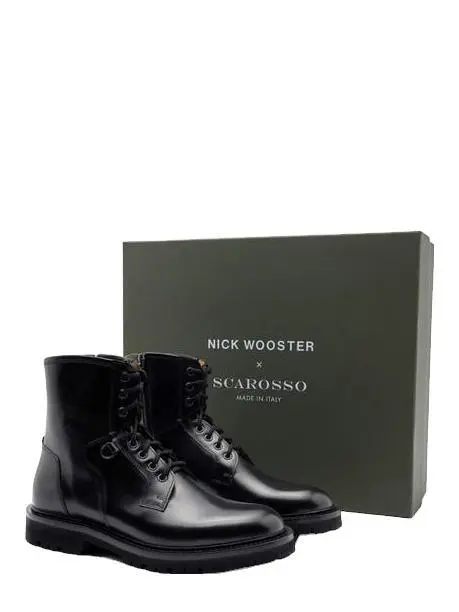 SCAROSSO Wooster Iv Lace-up Boots - Black - Calf