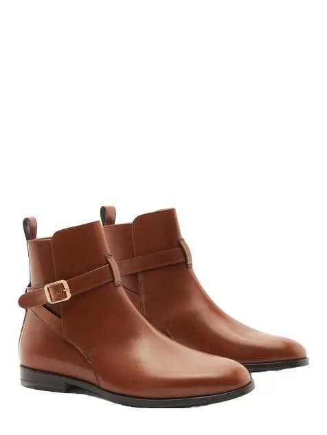 SCAROSSO Lara Jodhpur Boots - Cognac - Calf