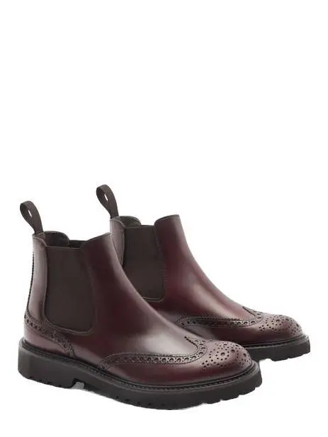 SCAROSSO Poppy Chelsea Boots - Burgundy - Calf