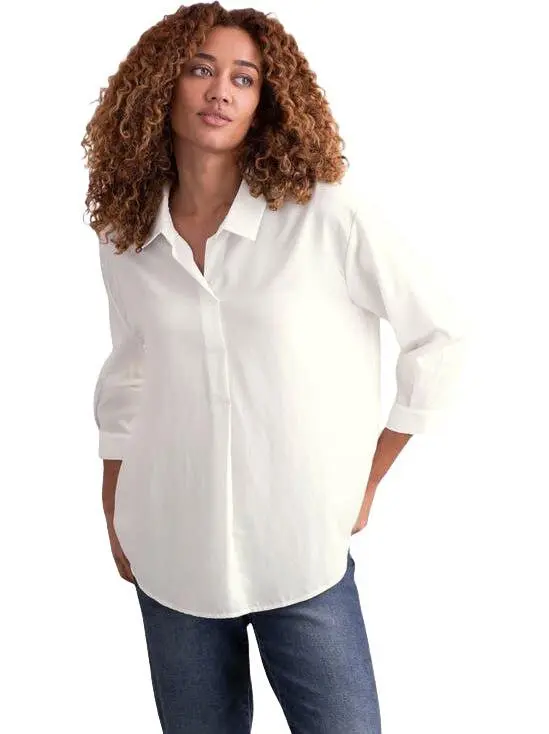 CELTIC & CO. Linen Blend Relaxed Blouse - Chalk