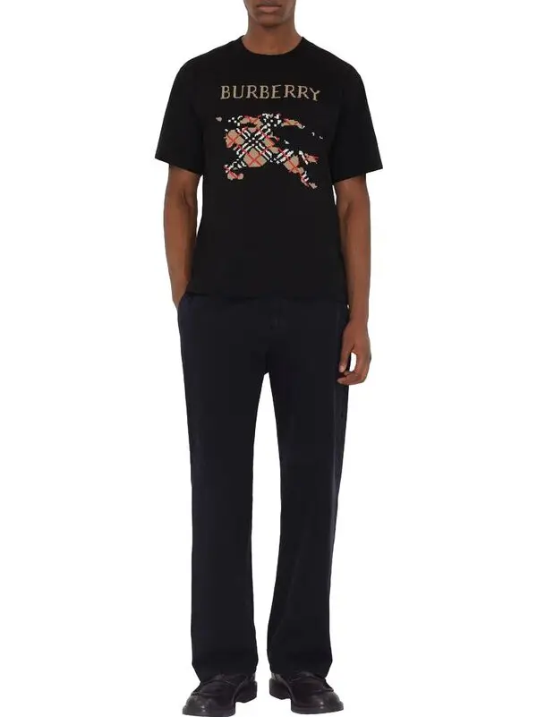 Burberry Cross Stitch Ekd Cotton T-shirt - Black