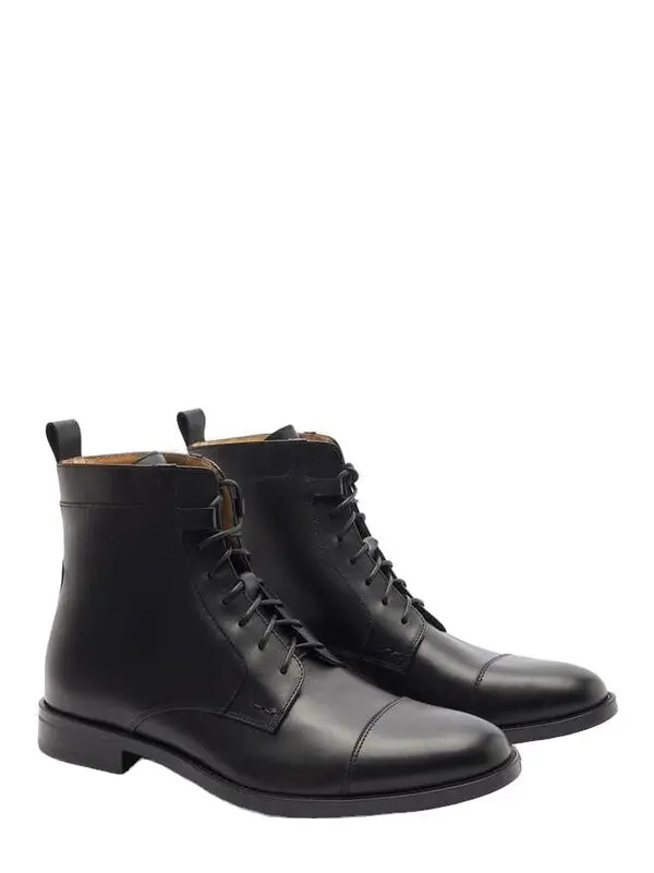 SCAROSSO Dante Lace-up Boots - Black Calf
