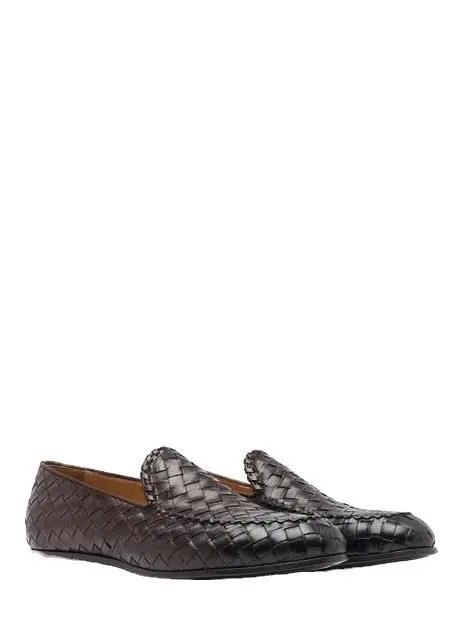 SCAROSSO Vittorio Woven Loafers - Brown - Calf