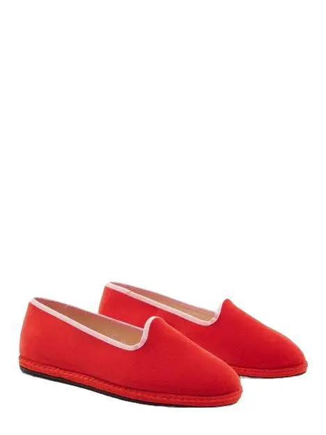 SCAROSSO Yolo Slippers - Red - Velvet
