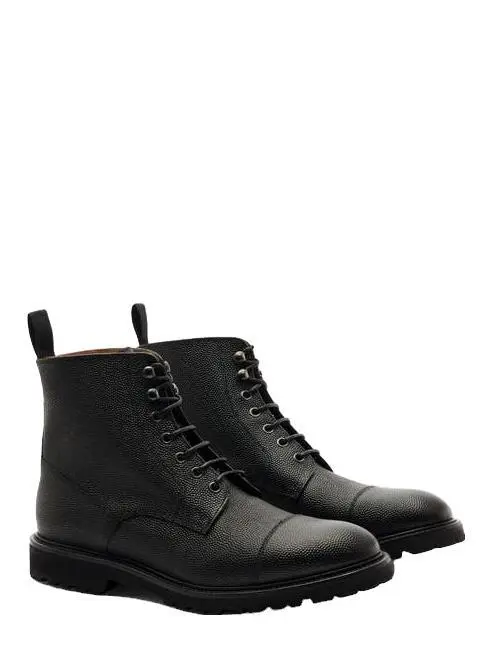 SCAROSSO Jackie Lace-up Boots - Black - Calf