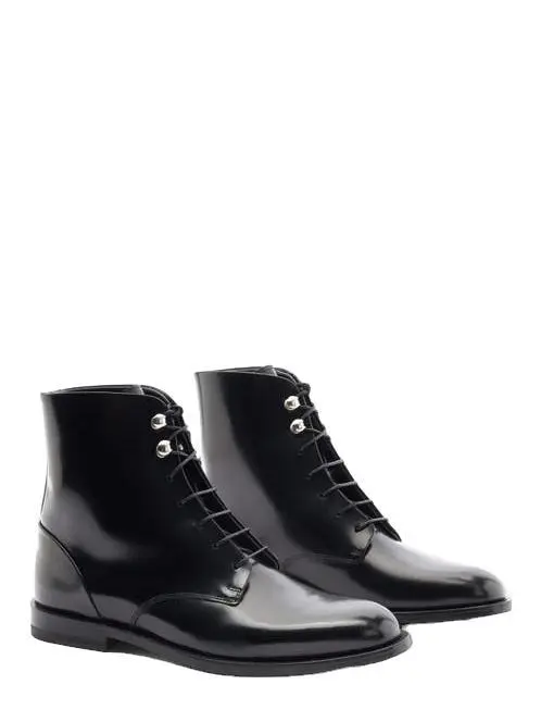 SCAROSSO Laced Boots - Black Calf