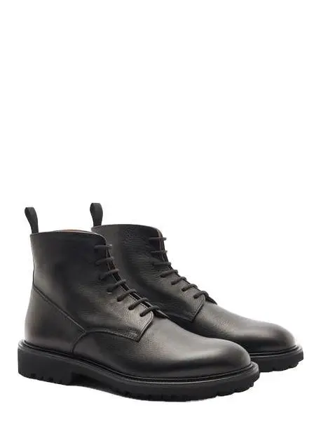 SCAROSSO Thomas Lace-up Boots - Black Grain - Calf