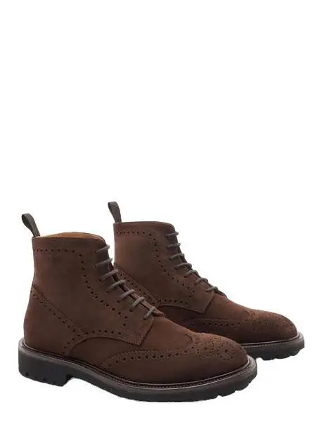 SCAROSSO Thomas Lace-up Boots - Brown - Suede