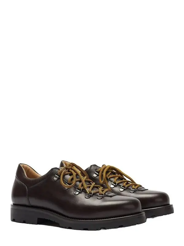 SCAROSSO Eddy Lace Up Boots - Brown - Calf