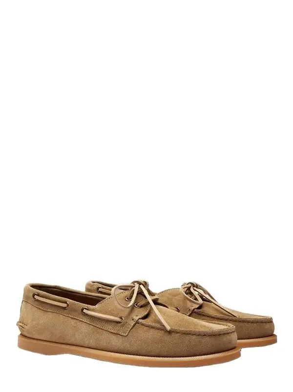 SCAROSSO Boat Shoes - Beige - Suede