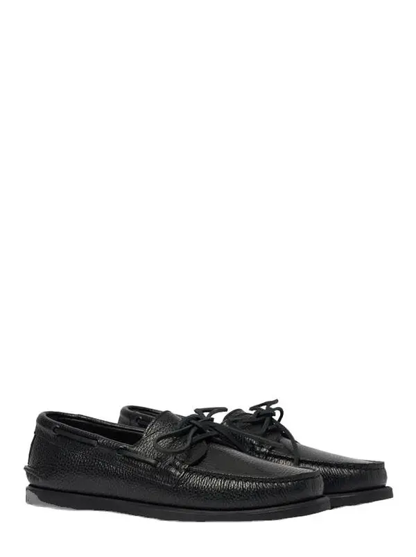 SCAROSSO Boat Shoes - Black - Calf