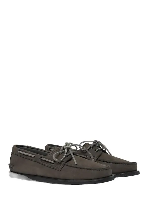 SCAROSSO Boat Shoes - Grey - Nubuck
