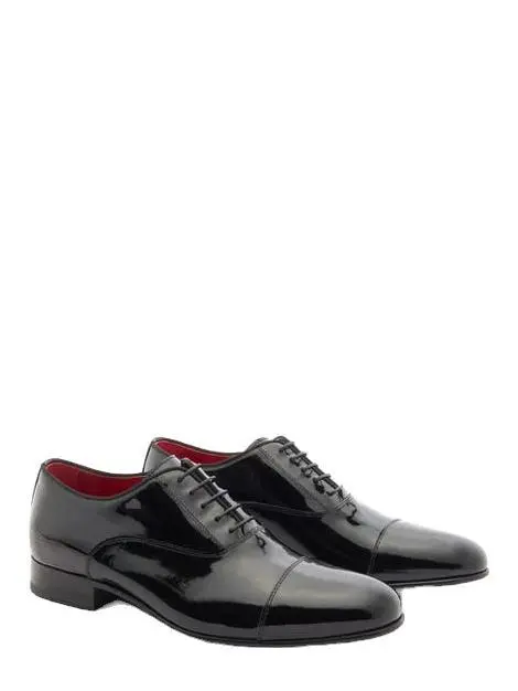 SCAROSSO Handcrafted Leather Oxford - Black - Patent