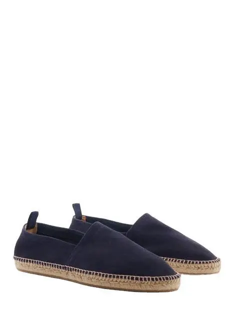 SCAROSSO Suede Espadrilles With Rope Sole - Blue - Suede