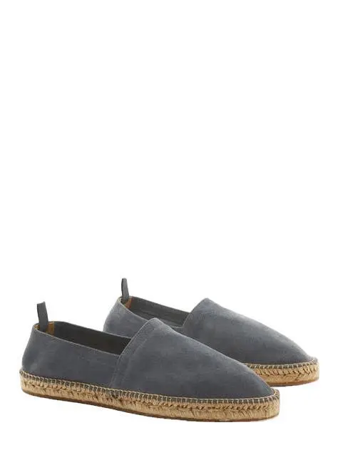 SCAROSSO Suede Espadrilles With Rope Sole - Grey - Suede