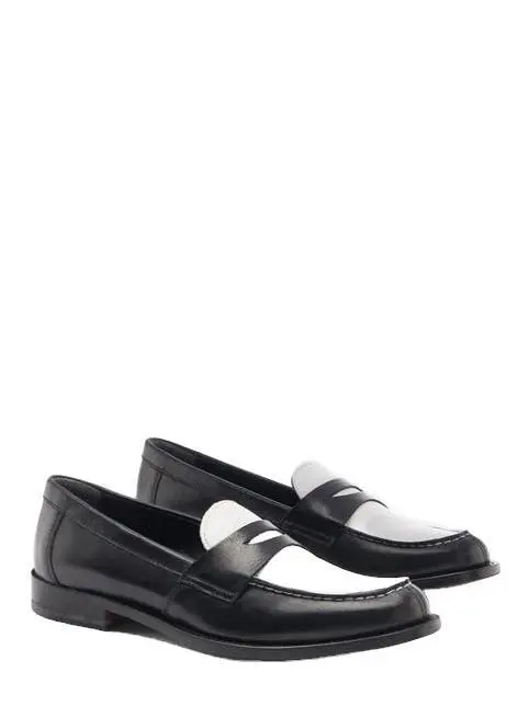 SCAROSSO Harper Loafers - Black & White - Calf