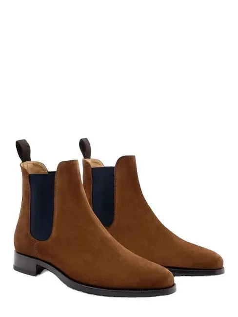 SCAROSSO Giancarlo Chelsea Boots - Tobacco Suede