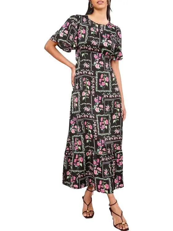 FRIENDS LIKE THESE Floral Print Maxi Dress - Black