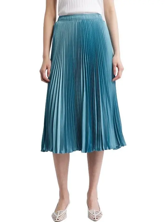 Hugo Boss Vlysola Pleated Midi Skirt - Algae Blue