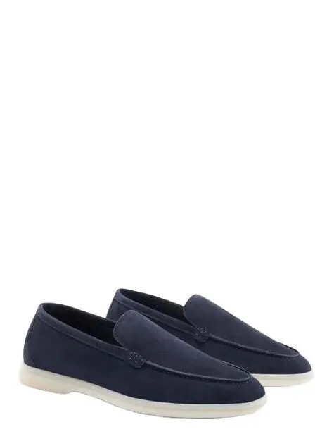SCAROSSO Ludovica Loafers - Blue - Suede