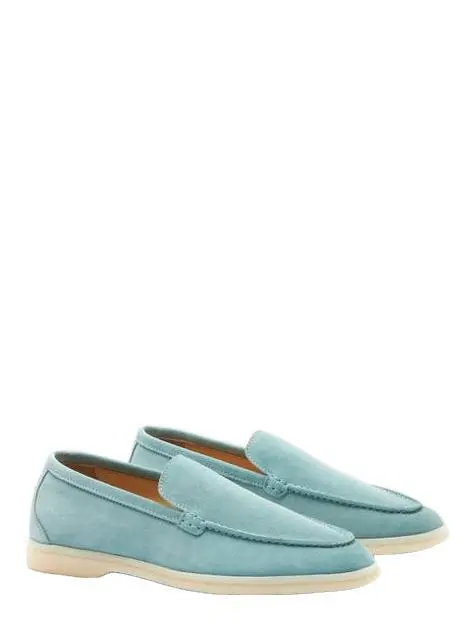 SCAROSSO Ludovica Loafers - Blue Storm - Suede