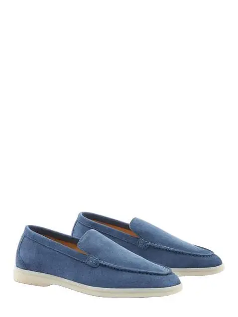 SCAROSSO Ludovica Loafers - Steel Blue - Suede