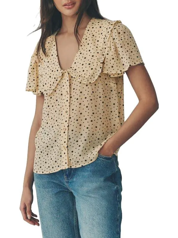 NEXT Ditsy Spot Peter Pan Collar Blouse - Yellow