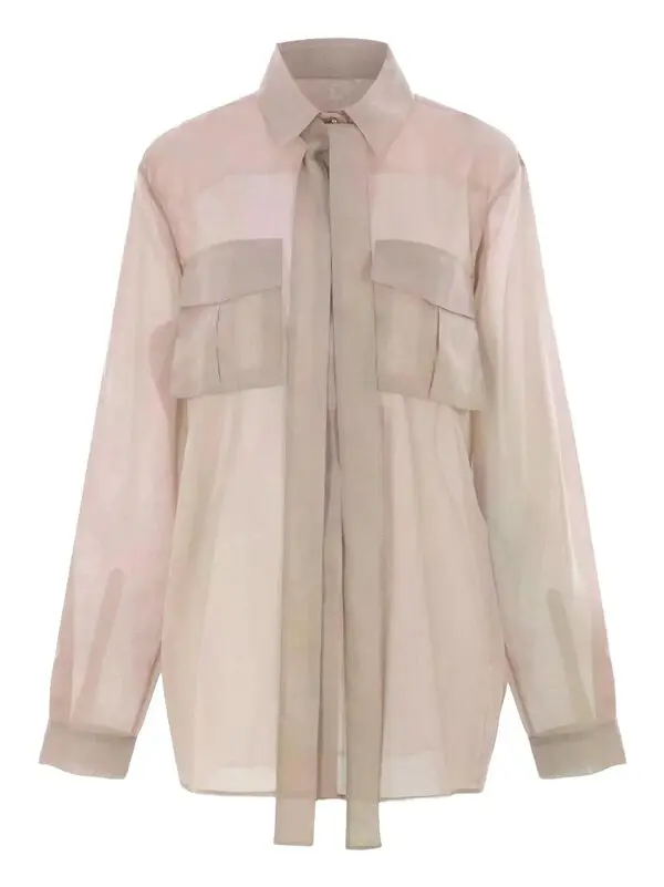 Elie Saab Cotton Button Down Shirt - Neutrals