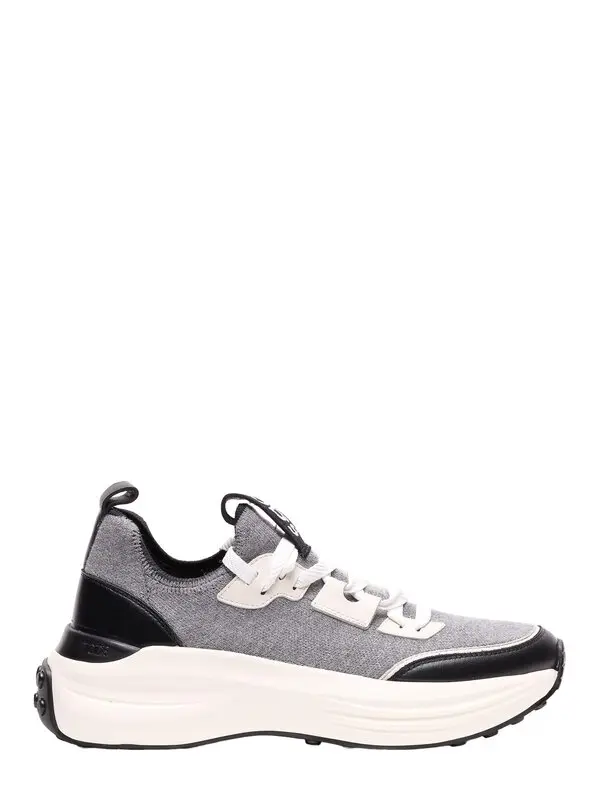 TOD'S Fabric And Leather Sneakers - Grey