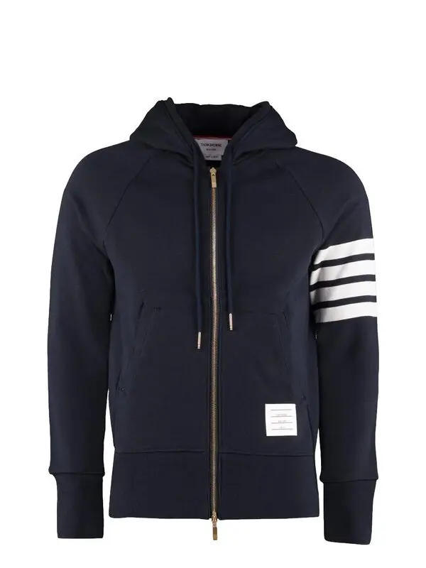 Thom Browne Full Zip Hoodie - Blue