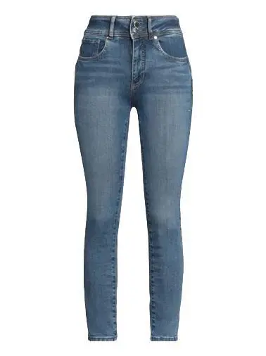Guess Jeans In Cotton Blend With Appliqués - Blue