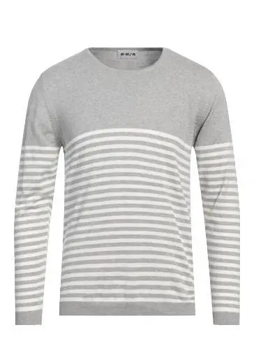 BERNA Light Cotton Striped Sweater - Grey