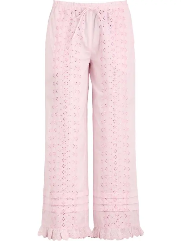 DAMSON MADDER Lucinda Broderie Anglaise Trousers - Light Pink